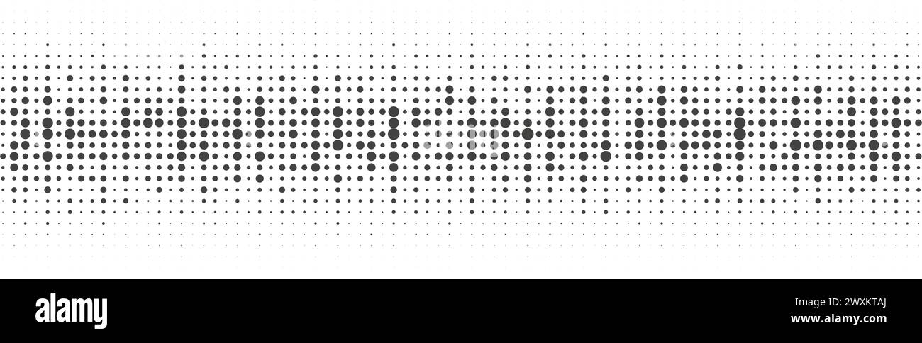 Dotted vector pattern. Halftone digital border. Circle and point grid ...