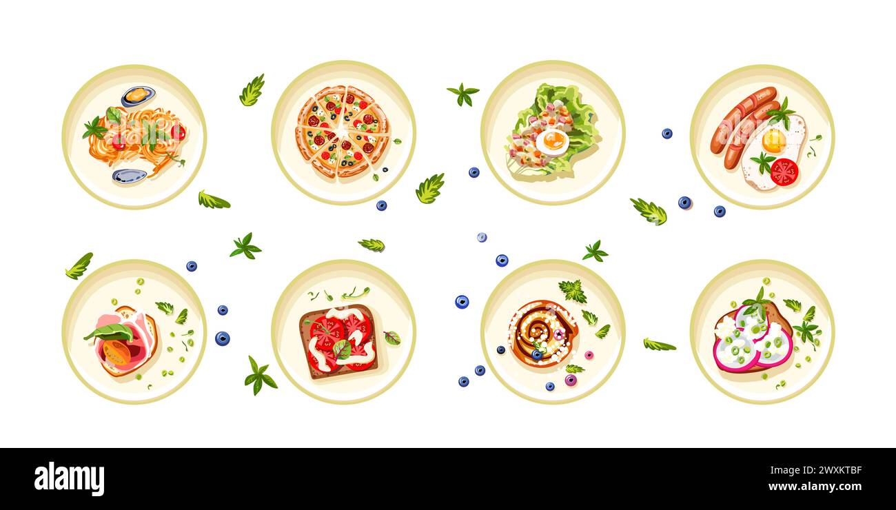 A set of fast food and snacks for printing on cafe and restaurant menus ...