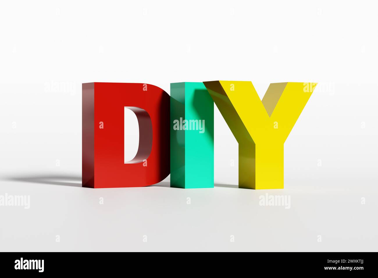 DIY do it yourself concept. Colorful DIY letters on white background ...