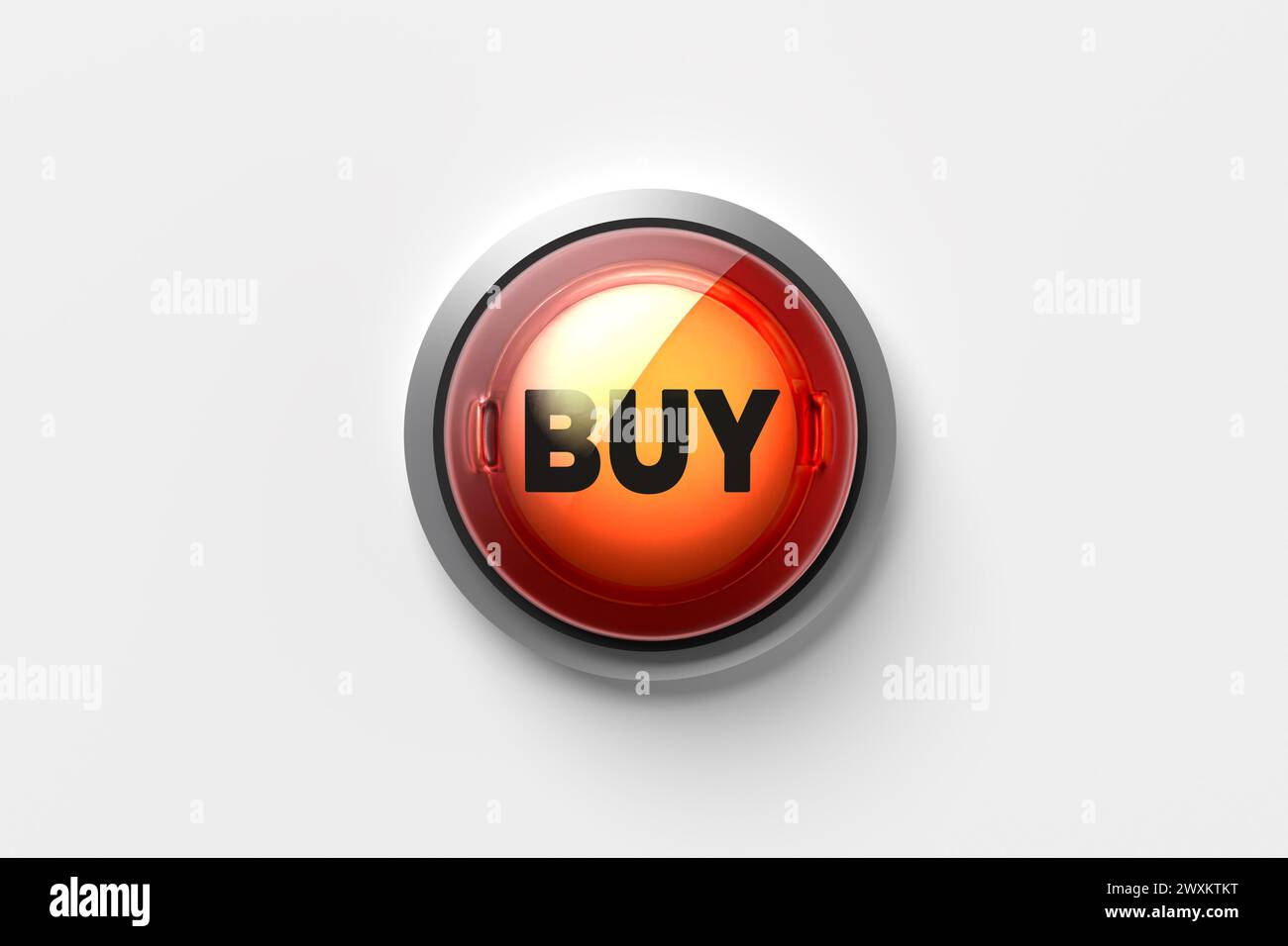The word buy on a push button isolated on white background. Online ...