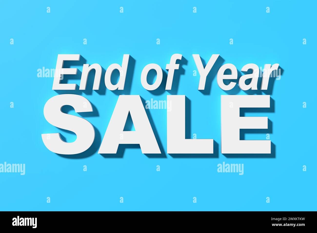 The advertisement promotion message end of year sale on blue background ...