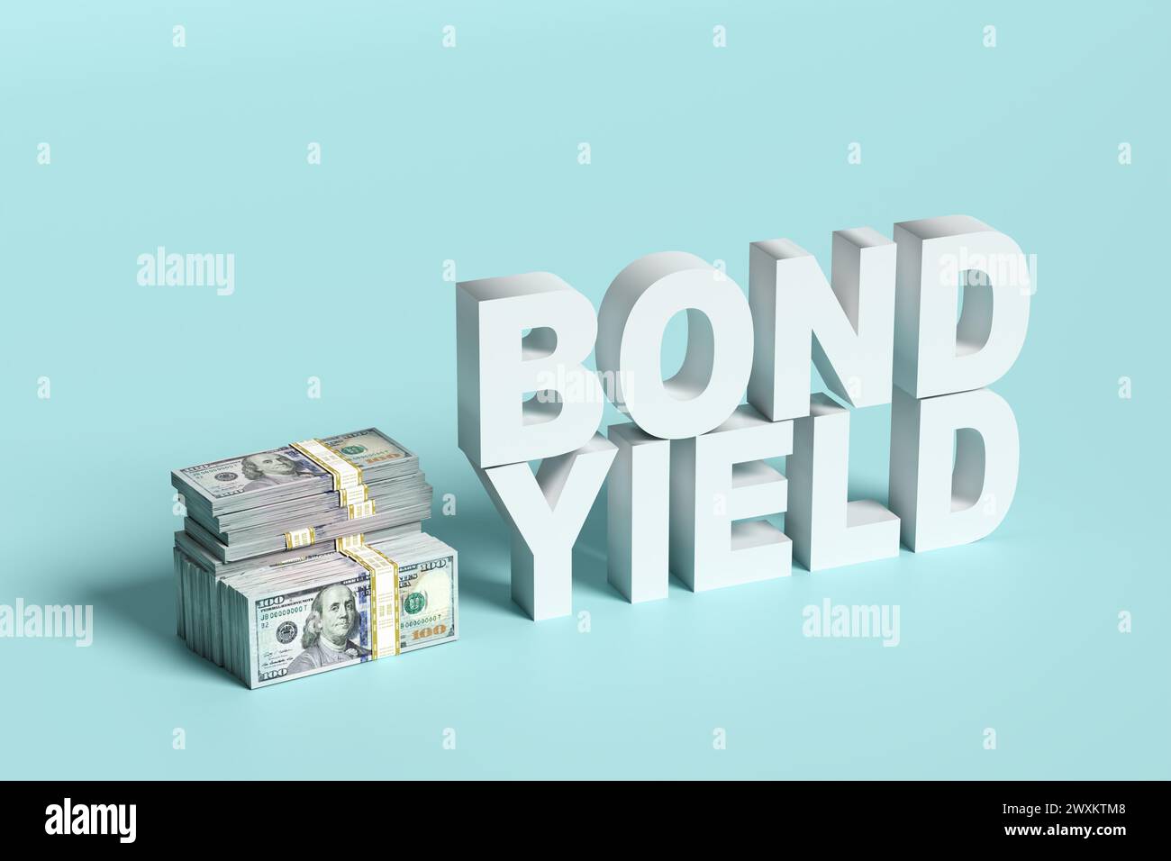 Bond yield with dollar banknotes. Business and financial management ...
