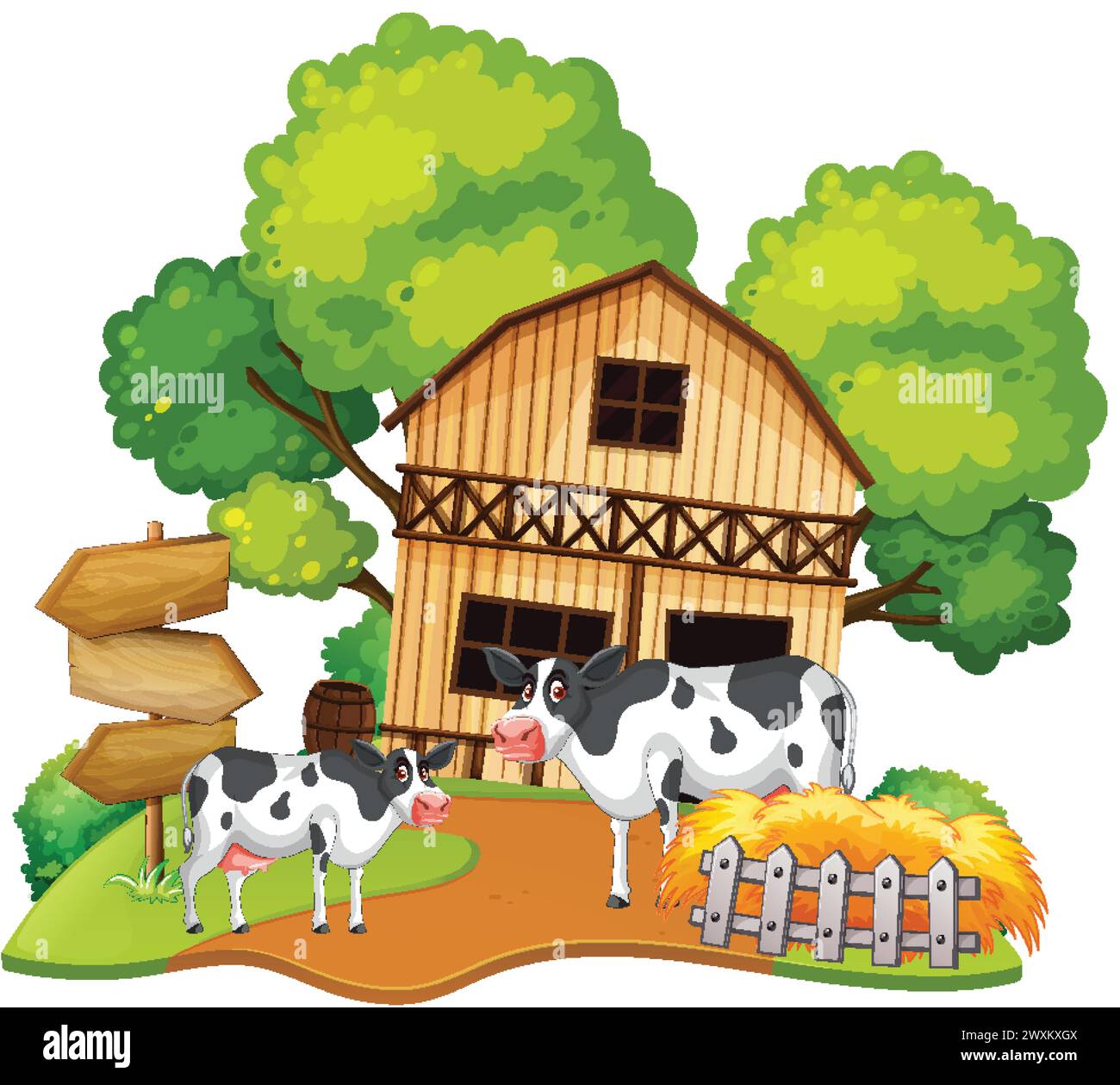Rural countryside bucolic Stock Vector Images - Alamy