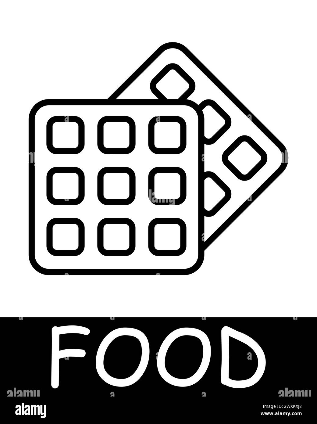 Chocolate bar line icon. Sweetness, cocoa beans, dish, cutting, food ...