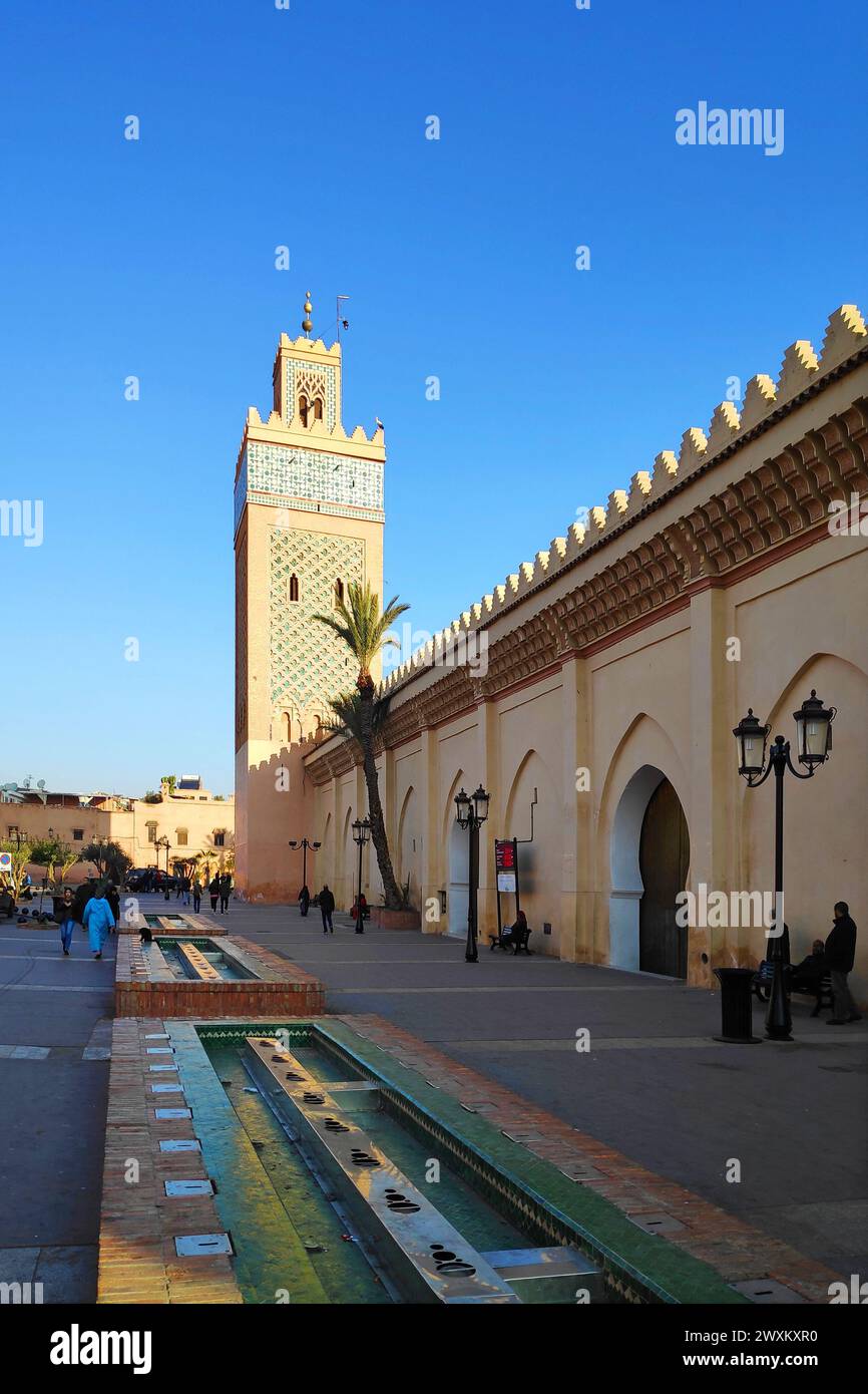 Marrakesh, Morocco - January 17 2019: The Kasbah Mosque (also ...