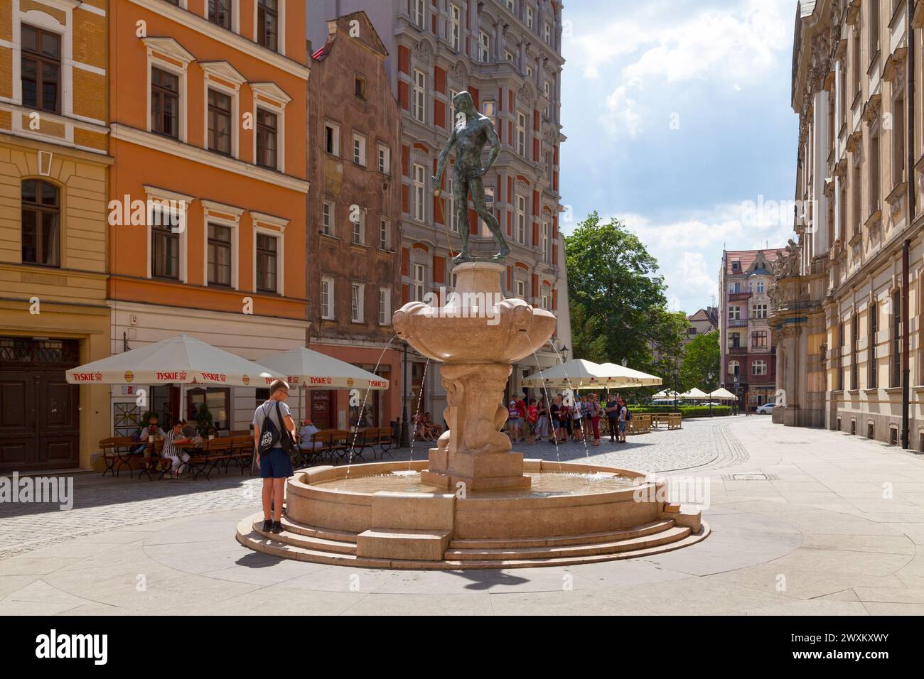 Wroclaw, Poland - June 05 2019: The Swordsman's Fountain (Polish ...
