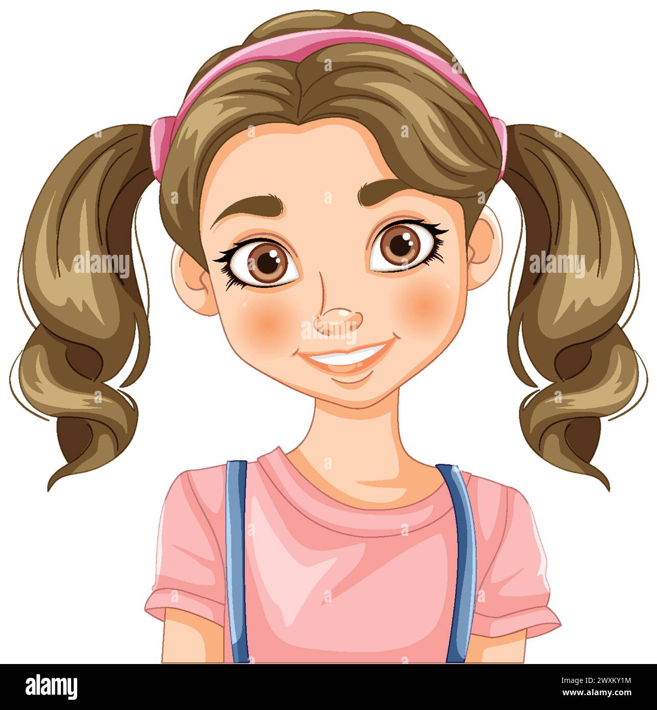 Vector illustration of a smiling young girl Stock Vector Image & Art ...