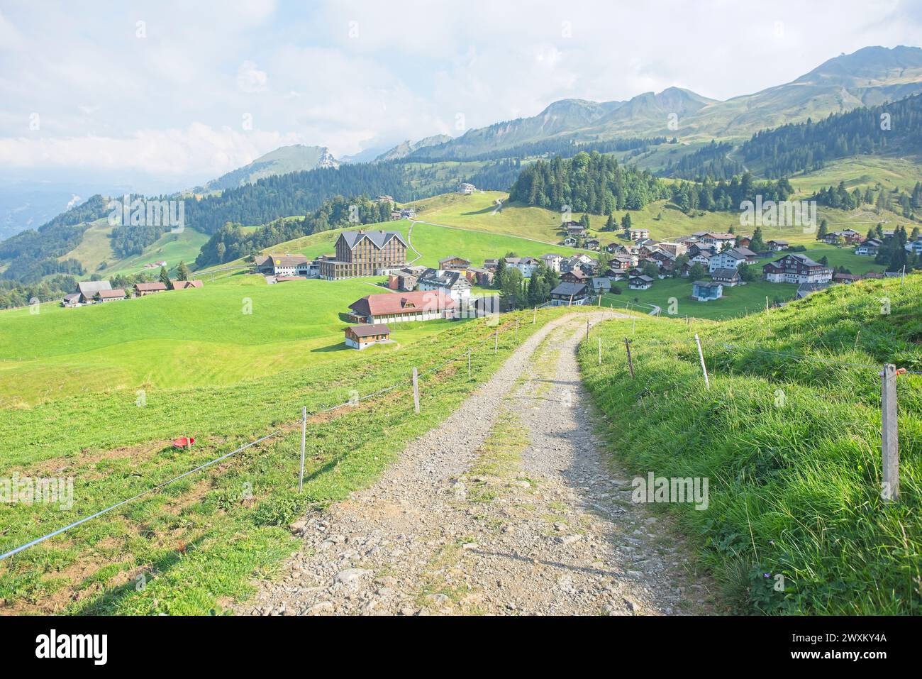 The village of Stoos in the canton of Schwyz in Switzerland Stock Photo ...