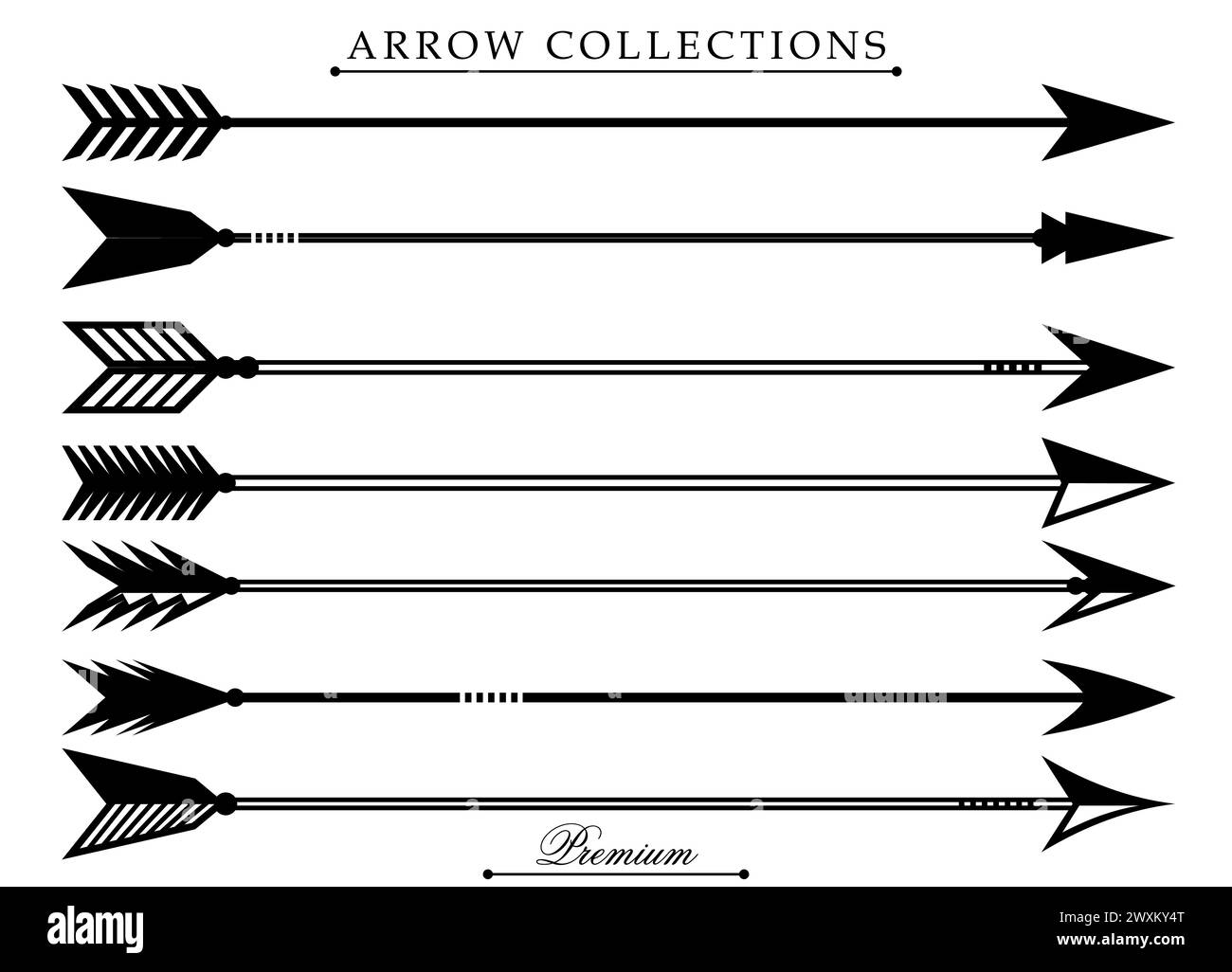 Arrows big black set icons. Freehand arrow icon. Arrow vector ...