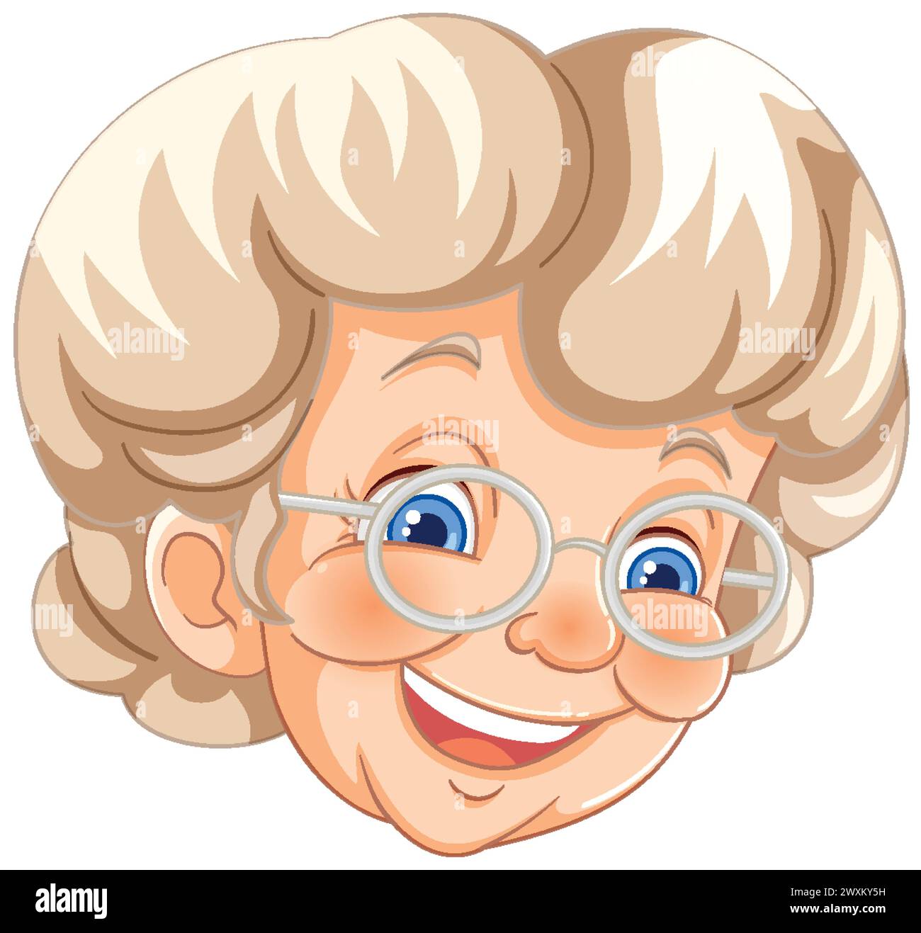 Vector illustration of a smiling elderly woman Stock Vector Image & Art ...