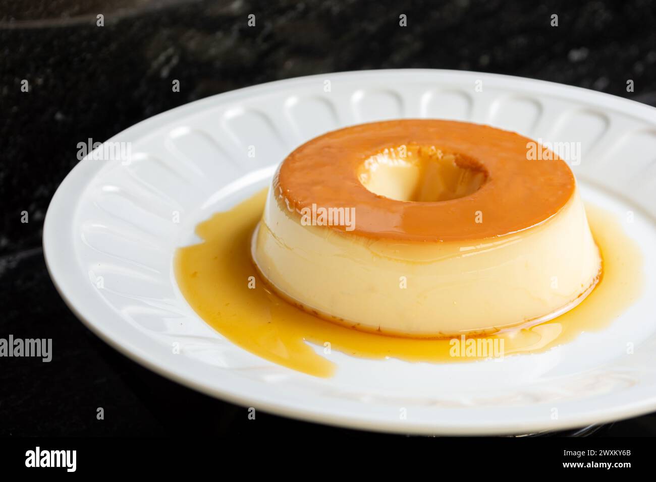 A traditional brazilian milk pudding also known as 'pudim de leite ...
