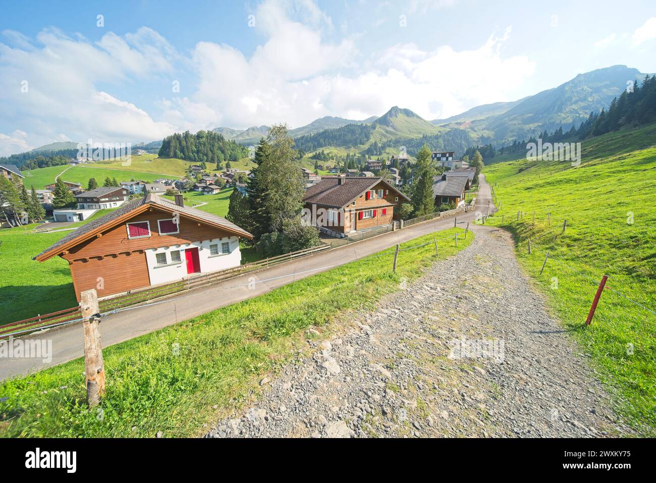 The village of Stoos in the canton of Schwyz in Switzerland Stock Photo ...