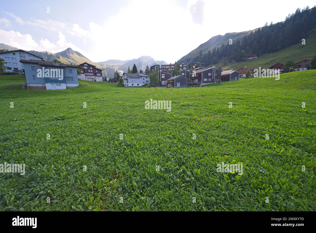 The village of Stoos in the canton of Schwyz in Switzerland Stock Photo ...
