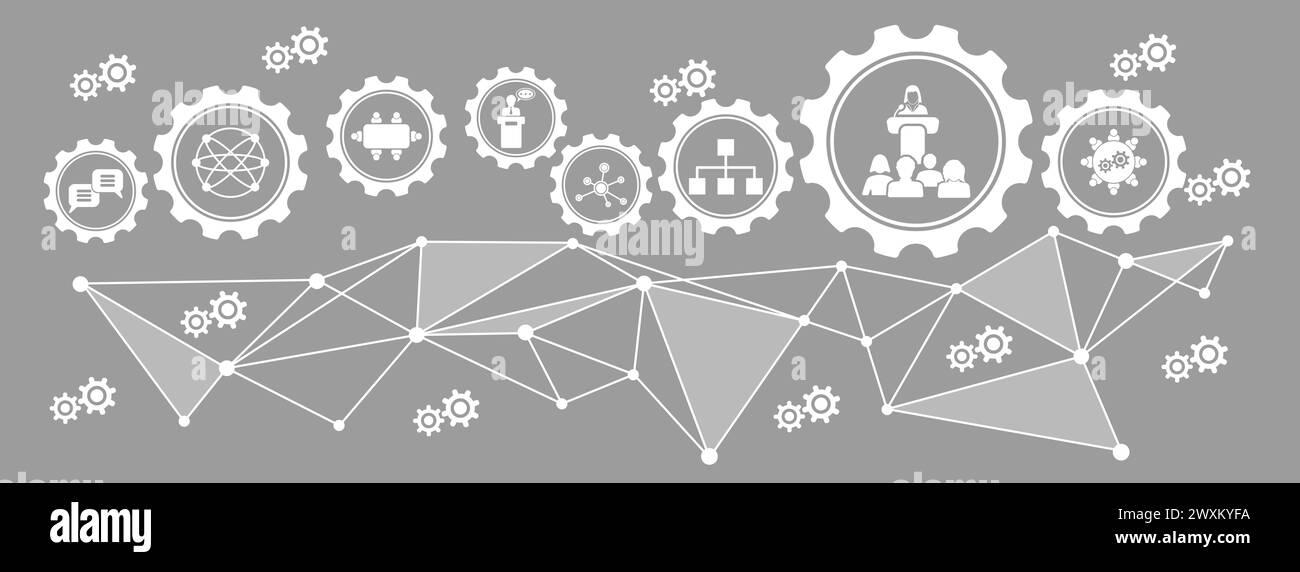 People icons in network Black and White Stock Photos & Images - Alamy