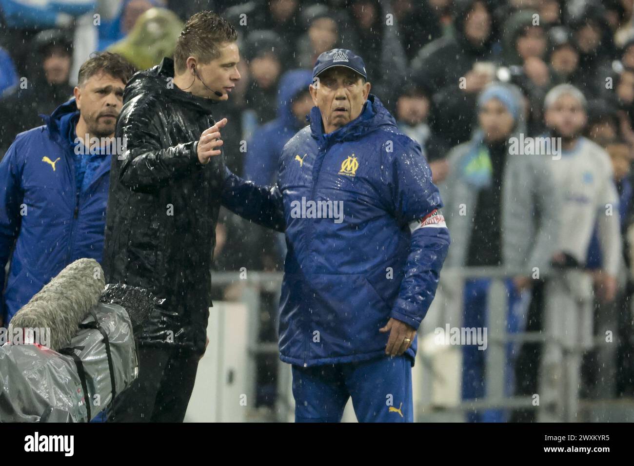 Coach of Olympique de Marseille Jean-Louis Gasset during the French ...