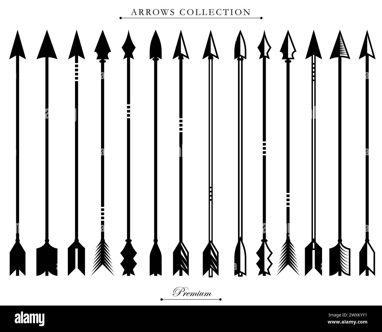 Arrows big black set icons. Freehand arrow icon. Arrow vector ...