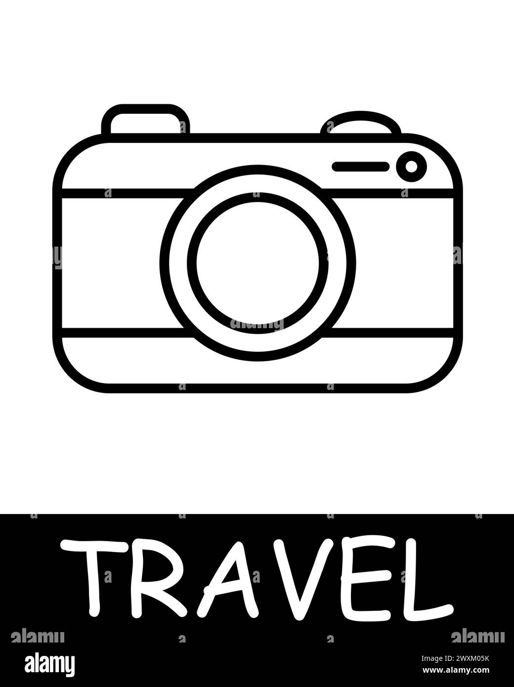 Camera line icon. Frame, attractions, travel, road, trip, adventure ...