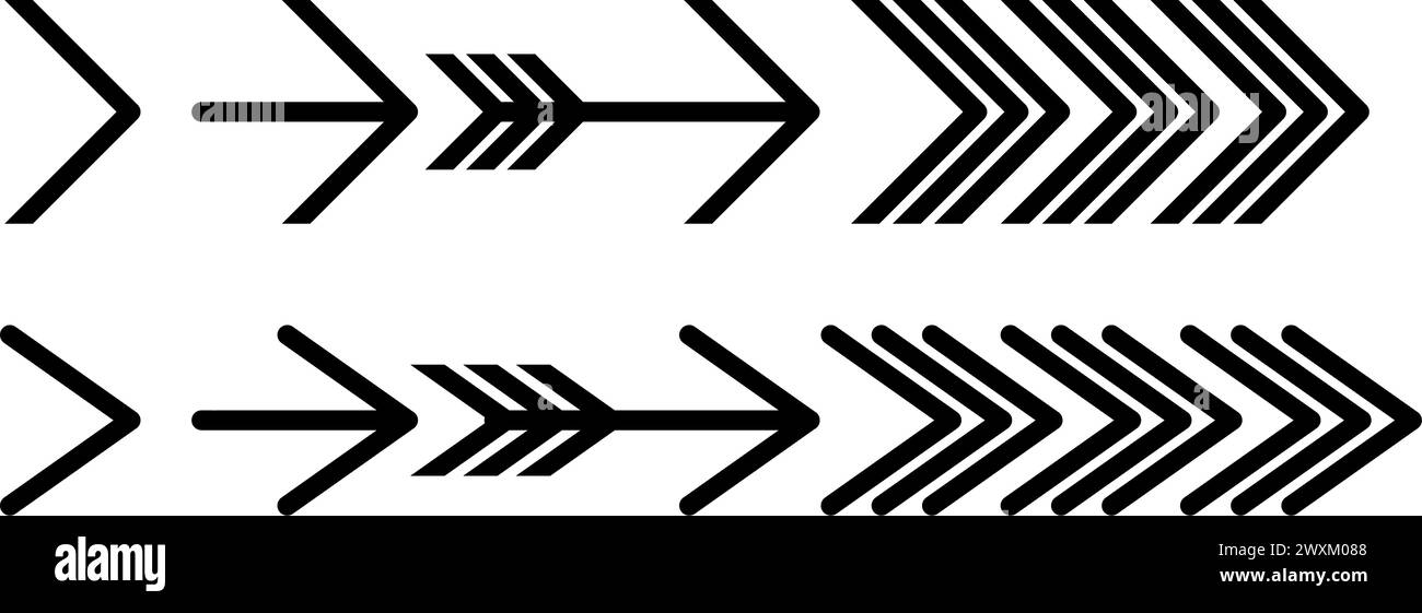 Arrows big black set icons. Freehand arrow icon. Arrow vector collection. Vintage and modern ...