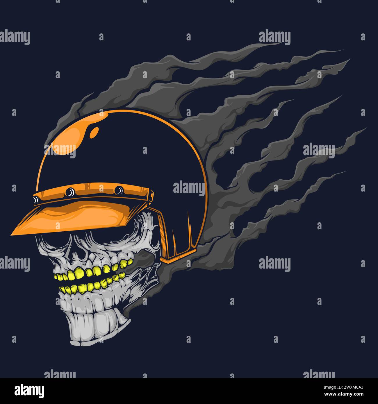 Skull element design illustration. Monochrome hand-drawn skulls set on ...