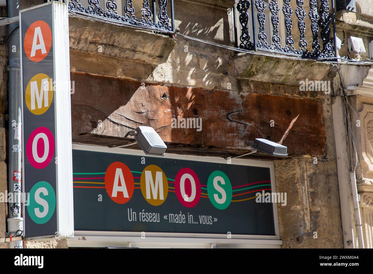 Bordeaux , France - 03 12 2024 : AMOS Emmaus sign text and brand logo ...