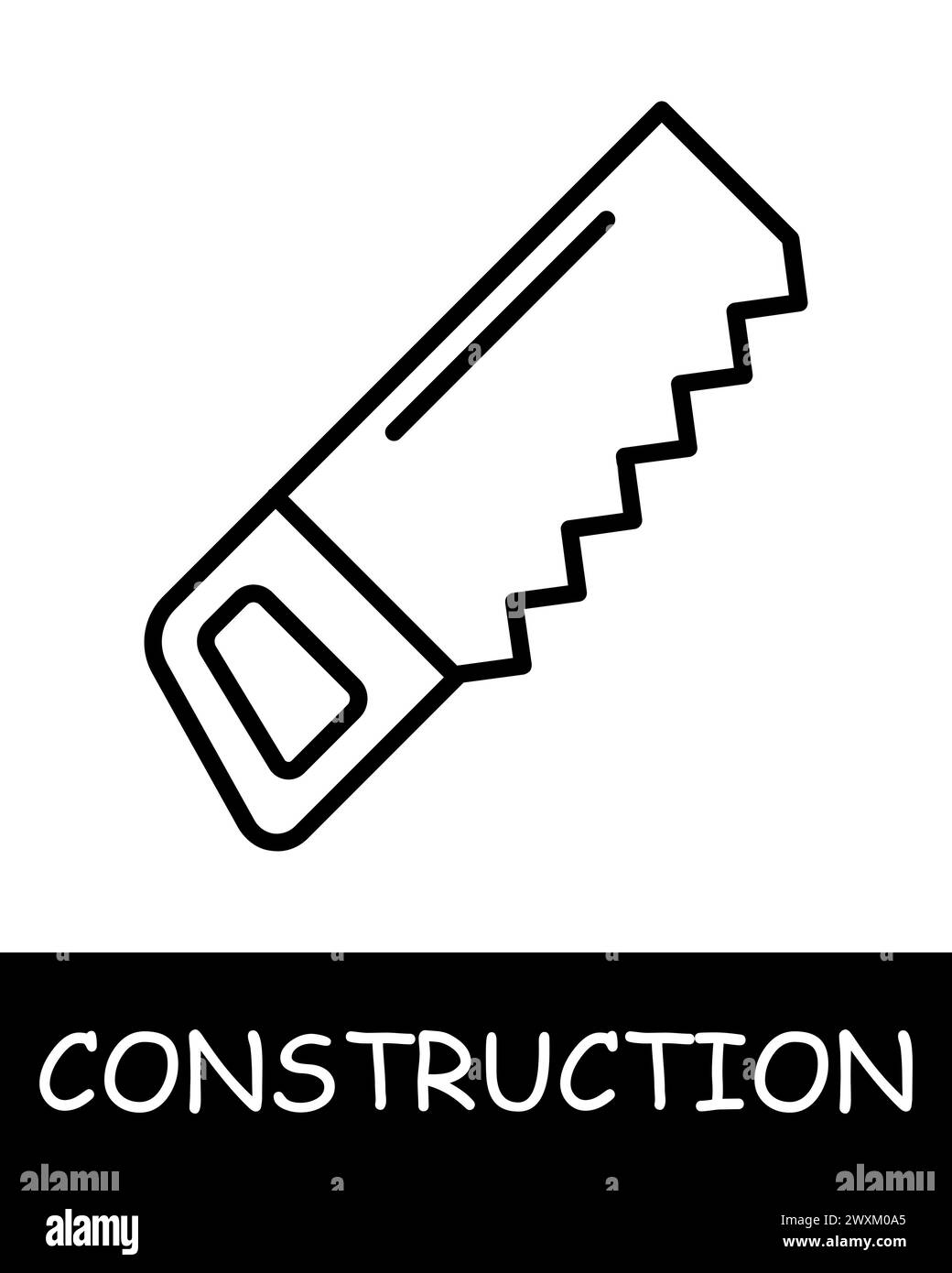Saw line icon. Wood, sawing, construction, foreman, building, cement ...