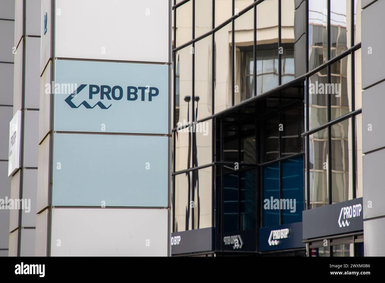 Bordeaux , France - 03 26 2024 : pro btp office logo sign and brand text of local agency of ...