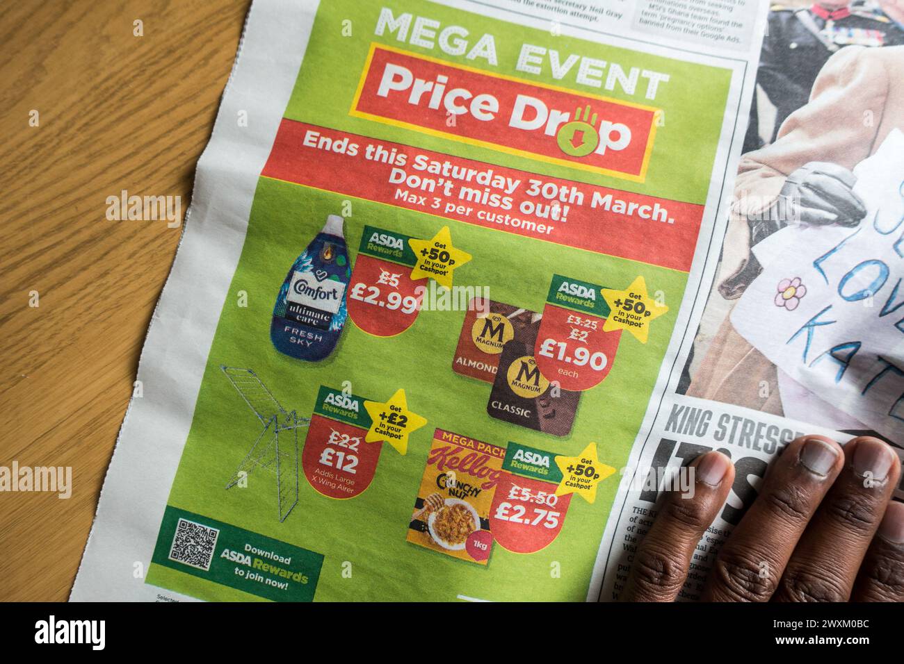 ASDA store mega event for Easter advertisement in newspaper Stock Photo ...