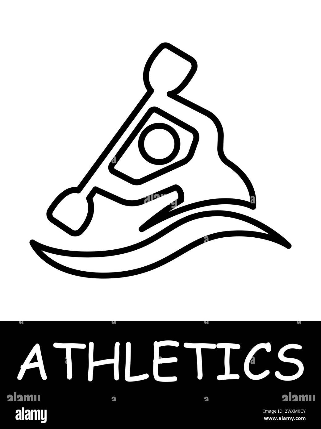 Paddle swimming line icon. Kayaks, athletics, sports, running ...