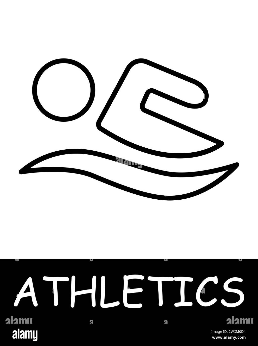 Swimming line icon. Rowing, water, athletics, running, gymnastics ...
