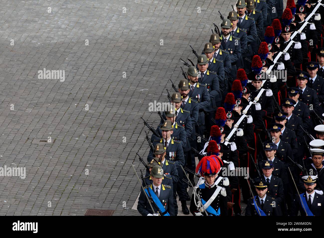 Vatican City, Italy 31.03.2024: Italian soldiers deployed, Pope Francis ...
