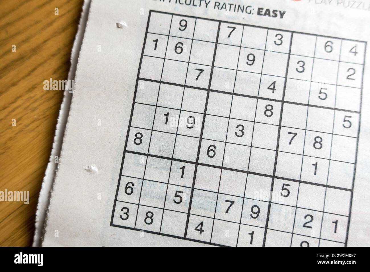 SUDOKU table in a newspaper Stock Photo - Alamy