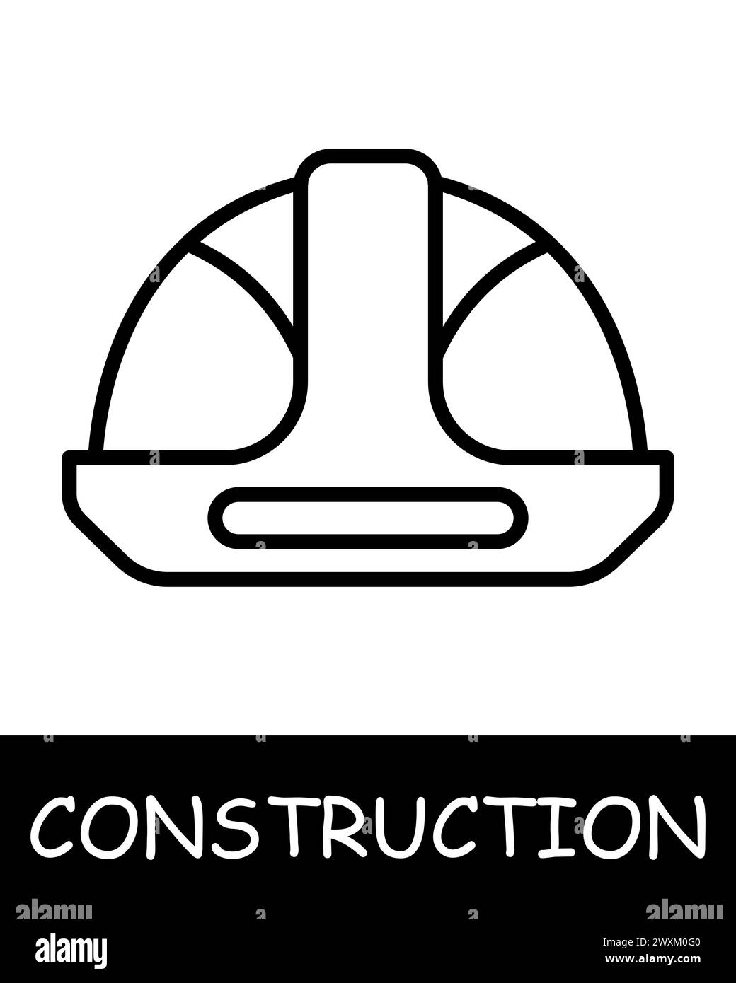 Hard hat line icon. Protection, safety precautions, construction ...