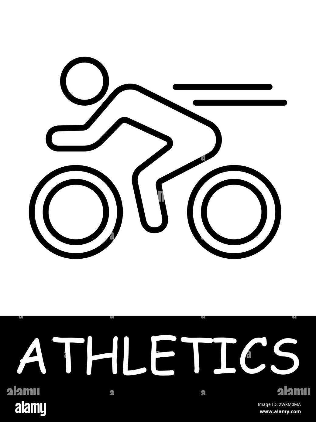 Cycling line icon. Wheels, speed, athletics, sports, running ...