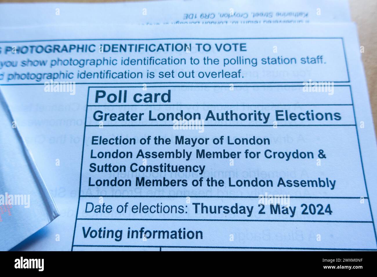 UK Poll card Stock Photo - Alamy
