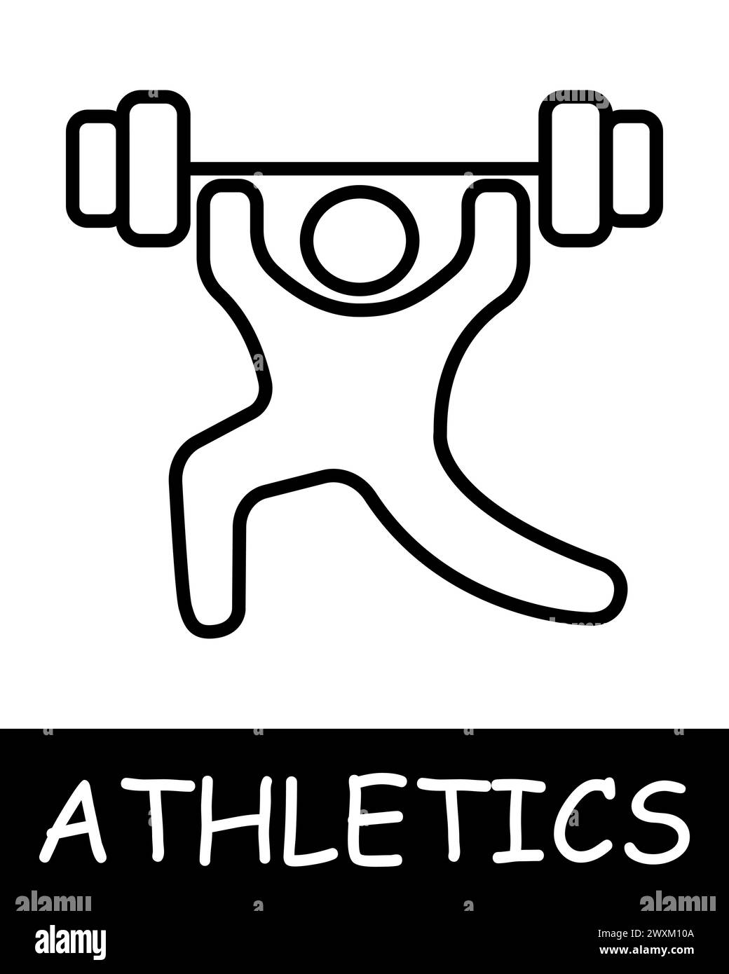 Lifting dumbbell line icon. Iron, athletics, running, gymnastics ...
