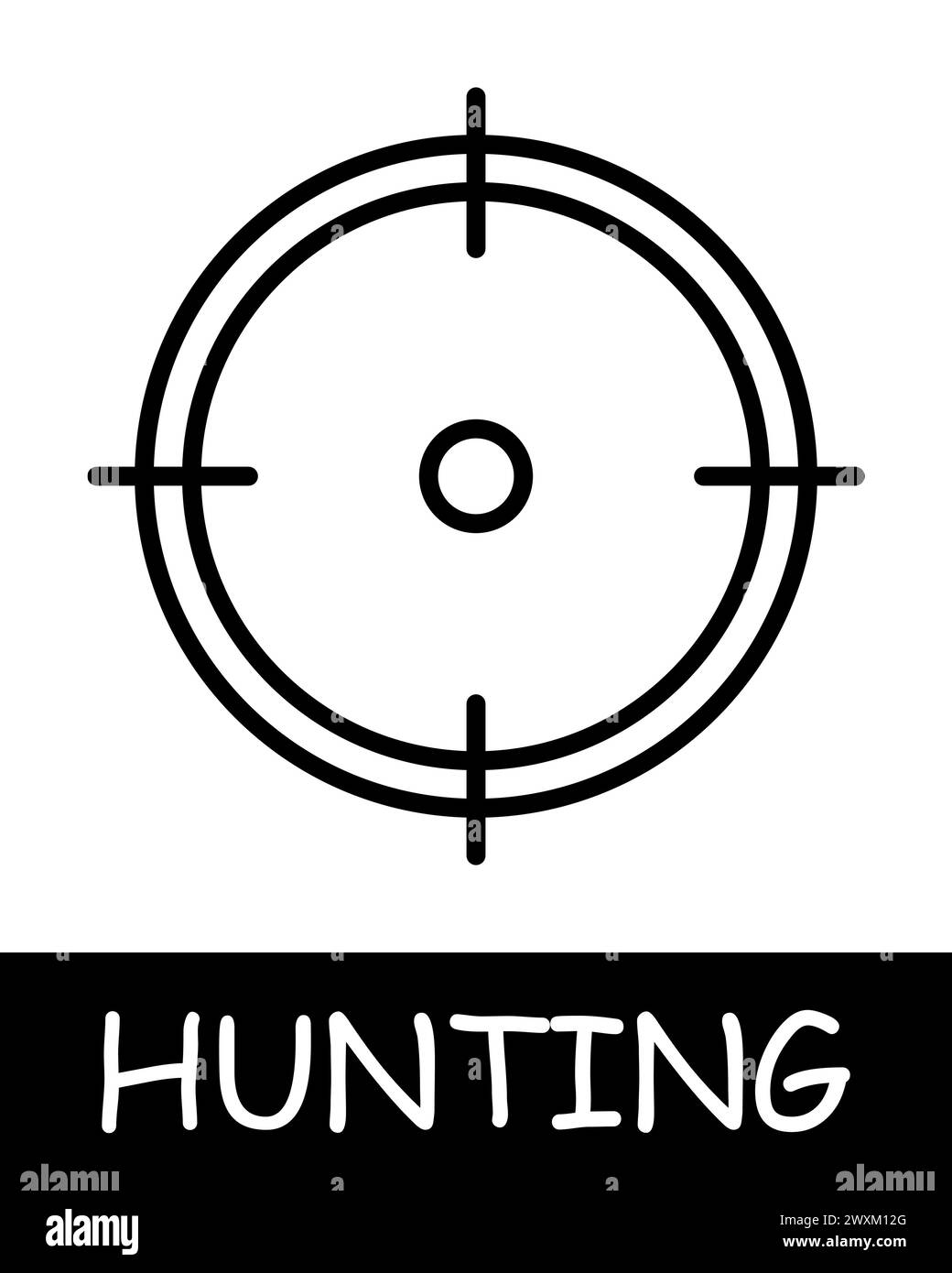 Sight line icon. Sniper, optics, approach, game, fishing, prey, forest ...