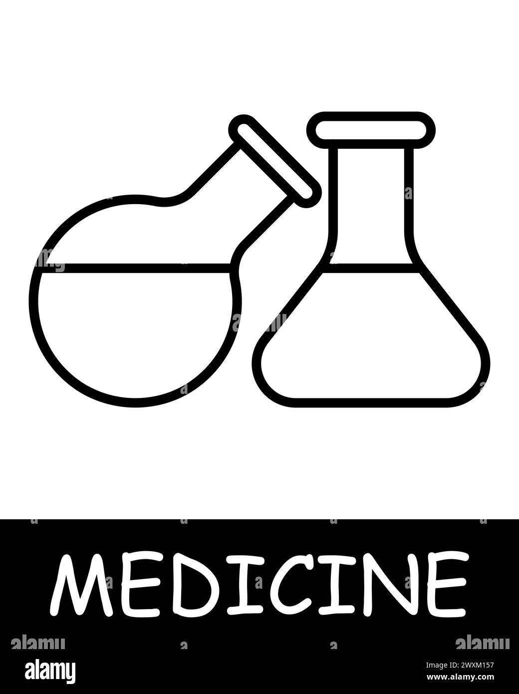Flasks line icon. Chemicals, acid, medicine, health, hospital, doctor ...