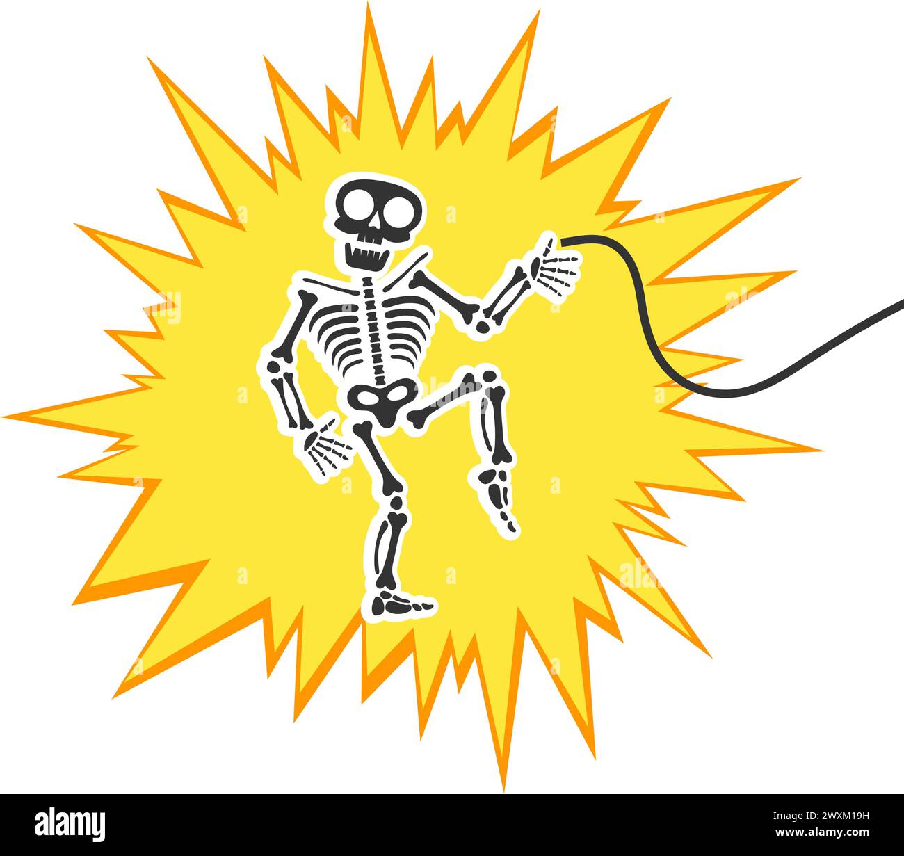 Skeleton electric shock by high voltage or lighting electrocuted ...