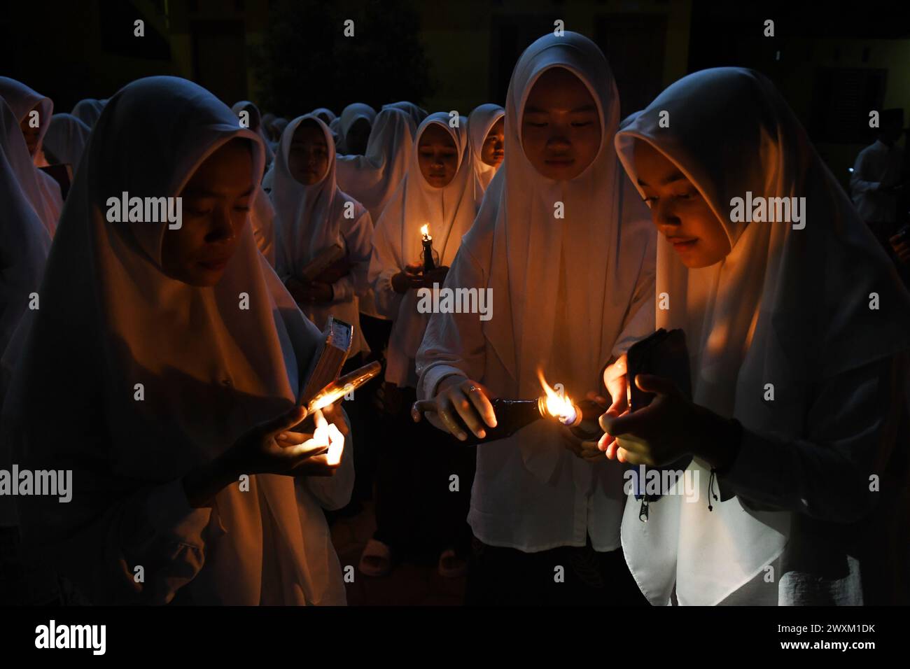 March 31, 2024, Boyolali, Central Java, Indonesia: Students pray and ...