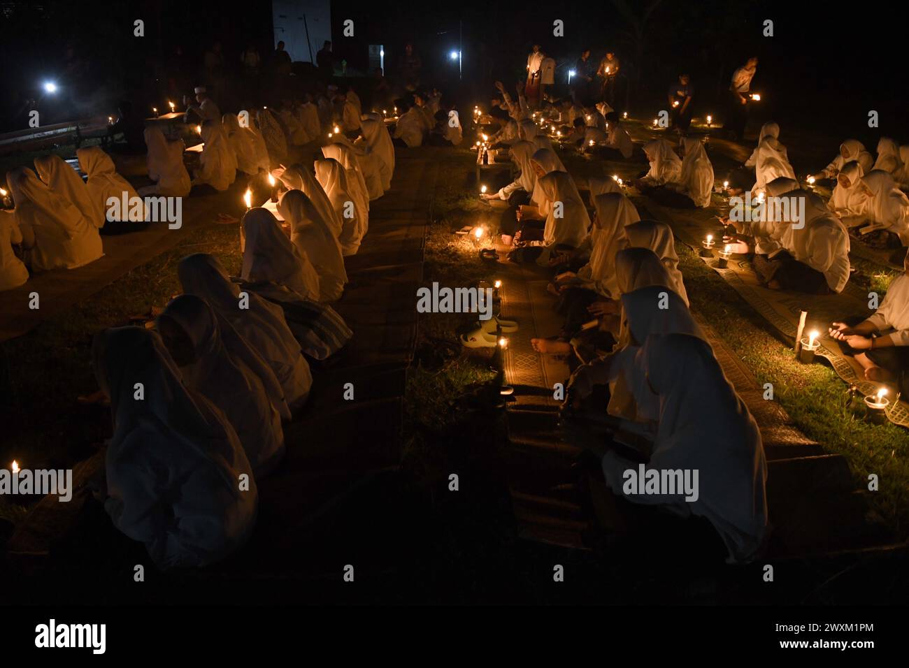 March 31, 2024, Boyolali, Central Java, Indonesia: Students pray and ...