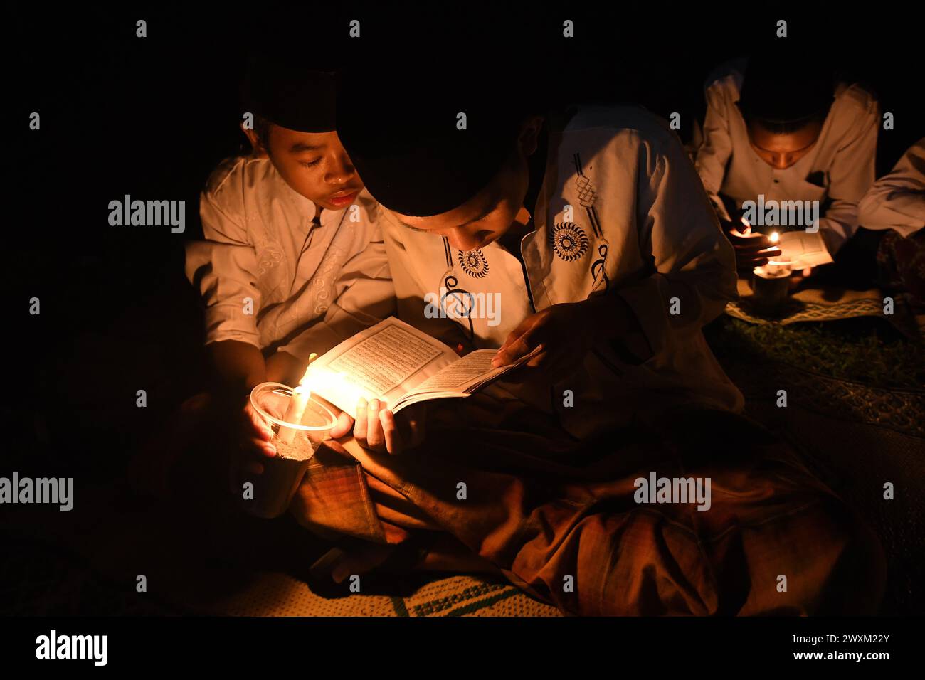 March 31, 2024, Boyolali, Central Java, Indonesia: Students pray and ...
