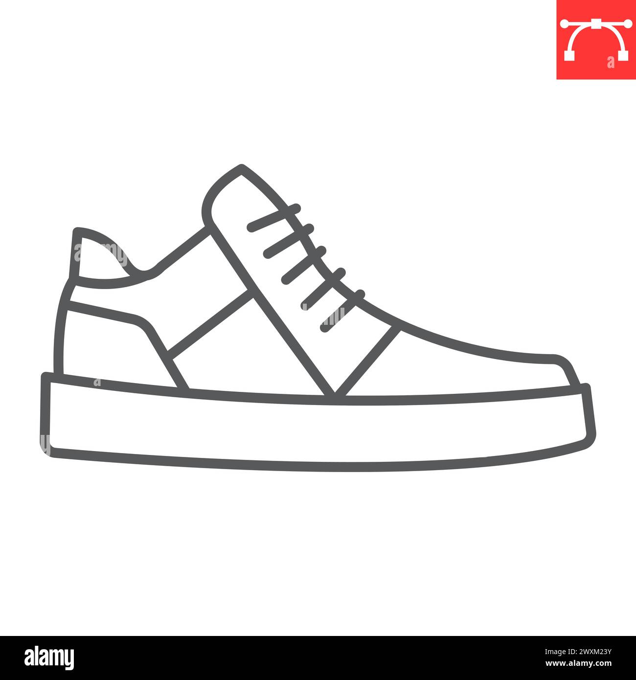 Running shoes line icon, clothes and footwear, sneakers vector icon ...