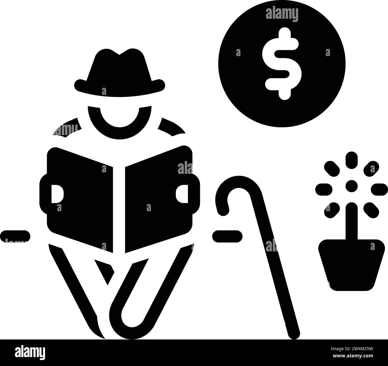 Retired icon Black and White Stock Photos & Images - Alamy