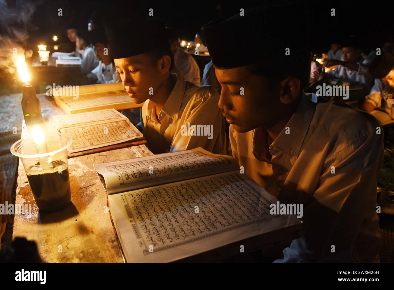 March 31, 2024, Boyolali, Central Java, Indonesia: Students pray and ...