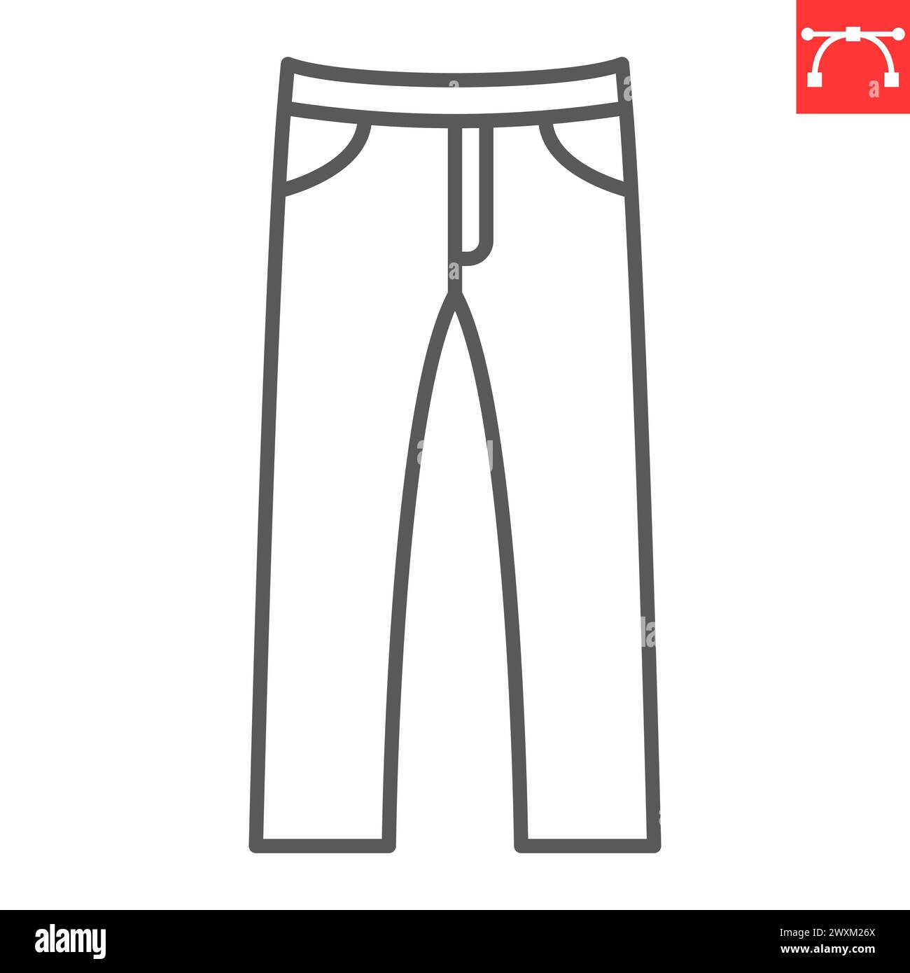 Pants line icon, clothes and shopping, trousers vector icon, vector ...