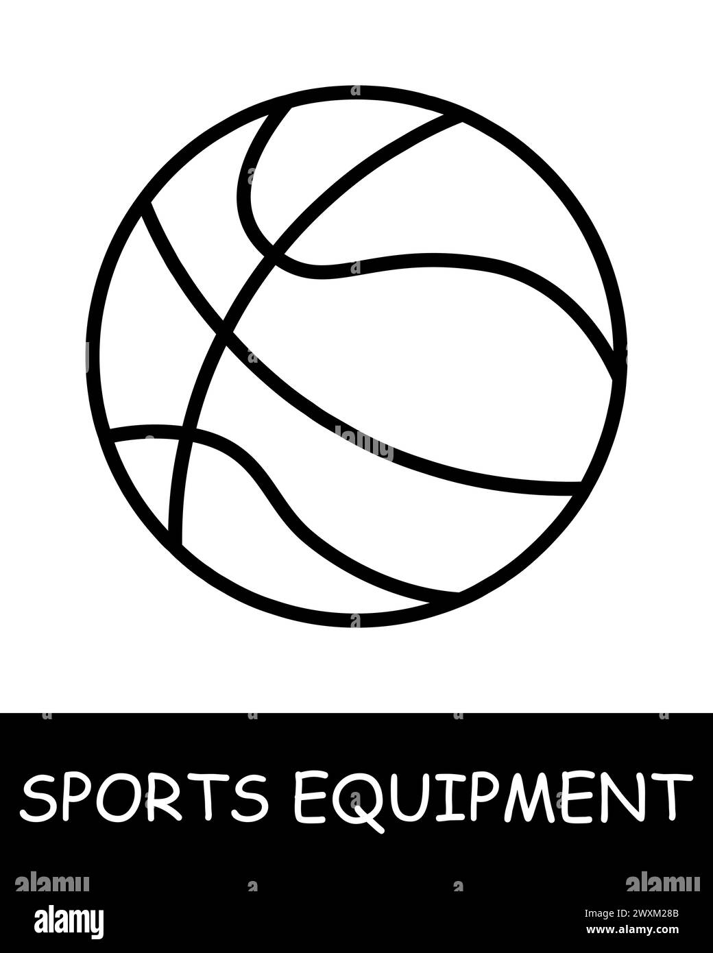 Basketball line icon. Sports equipment, hockey stick, basketball ...