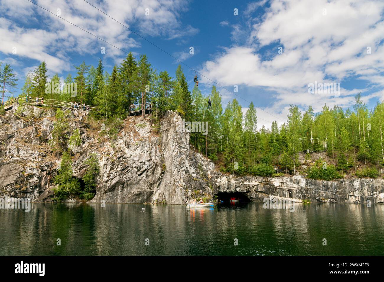 Ruskeala, Karelia, Russia - 8 July, 2023: Landscape of the mountain ...