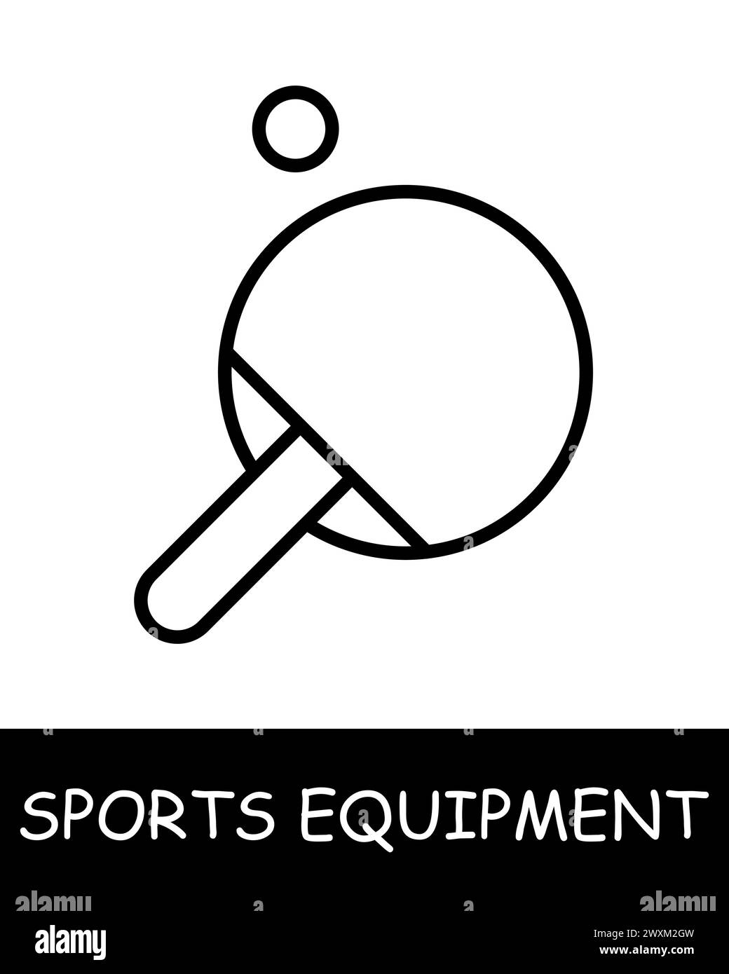 Table tennis line icon. Sports equipment, hockey stick, basketball ...