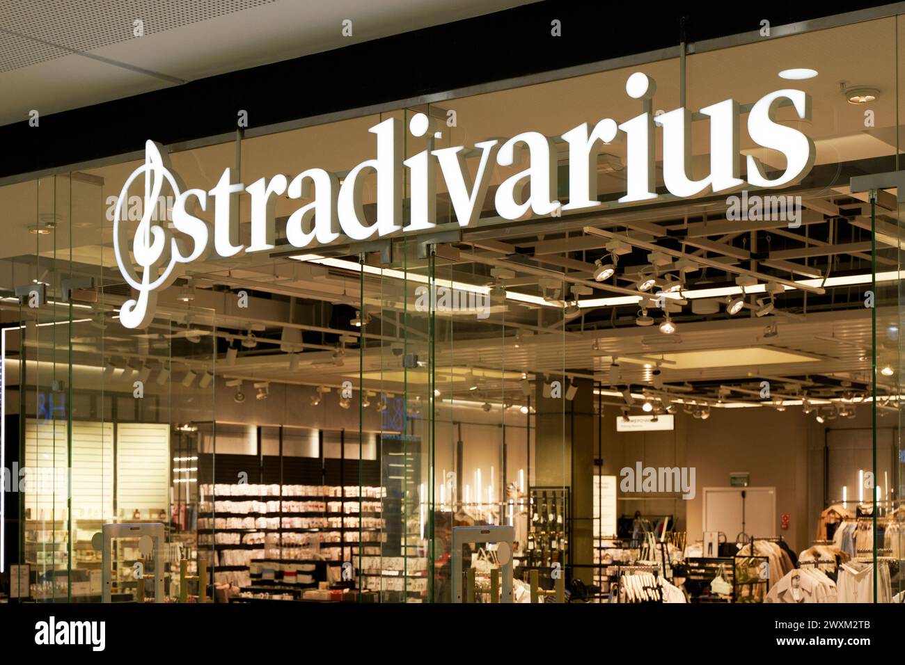 Warsaw, Poland - 17 March 2024: Stradivarius shop outlet store. Brand ...