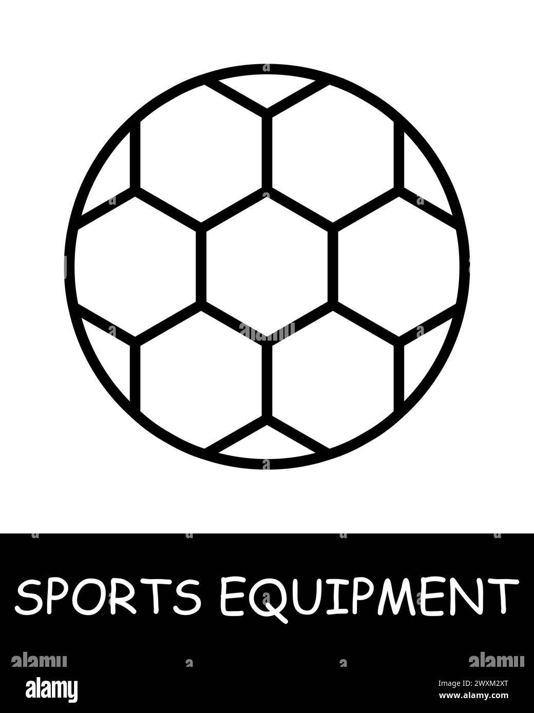 Football line icon. Sports equipment, hockey stick, basketball, tennis ...